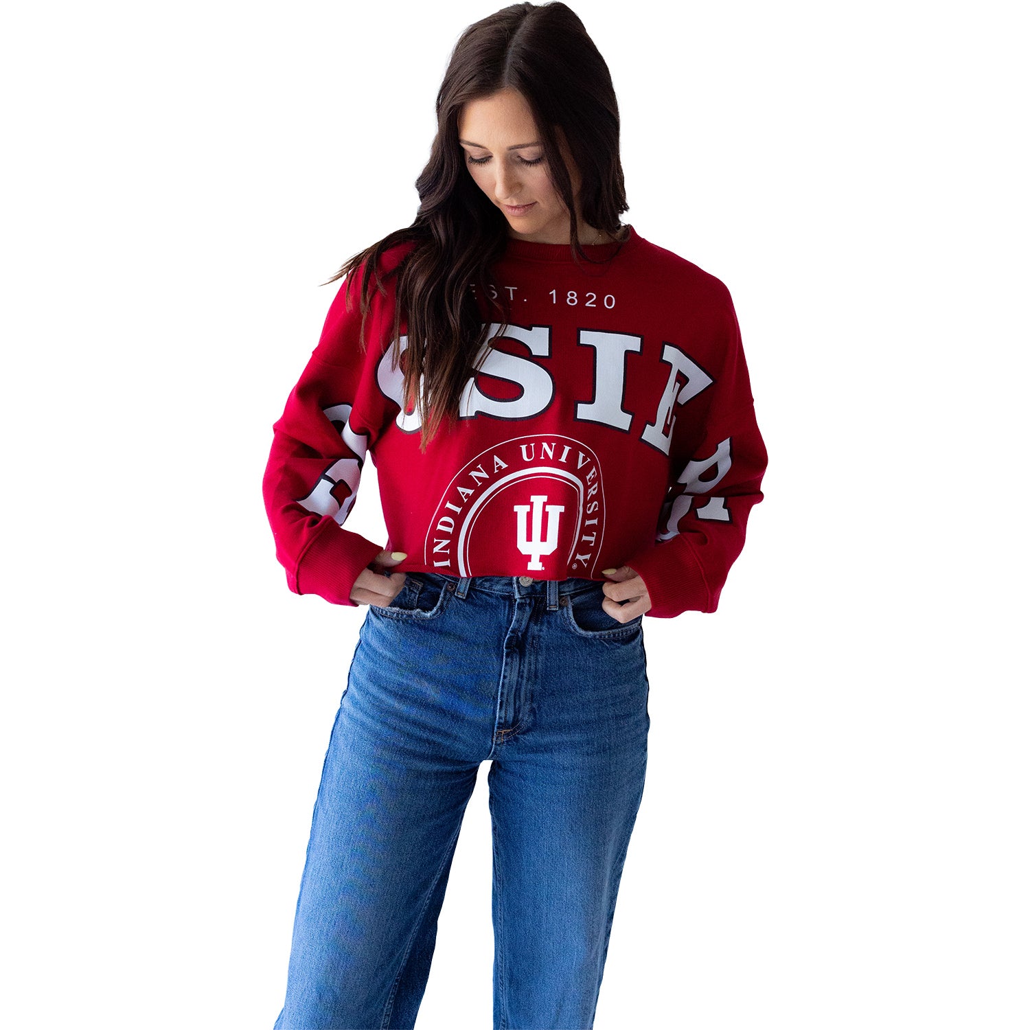 Indiana Hoosiers Long Sleeve Phipps Cropped T-Shirt - Official Indiana ...