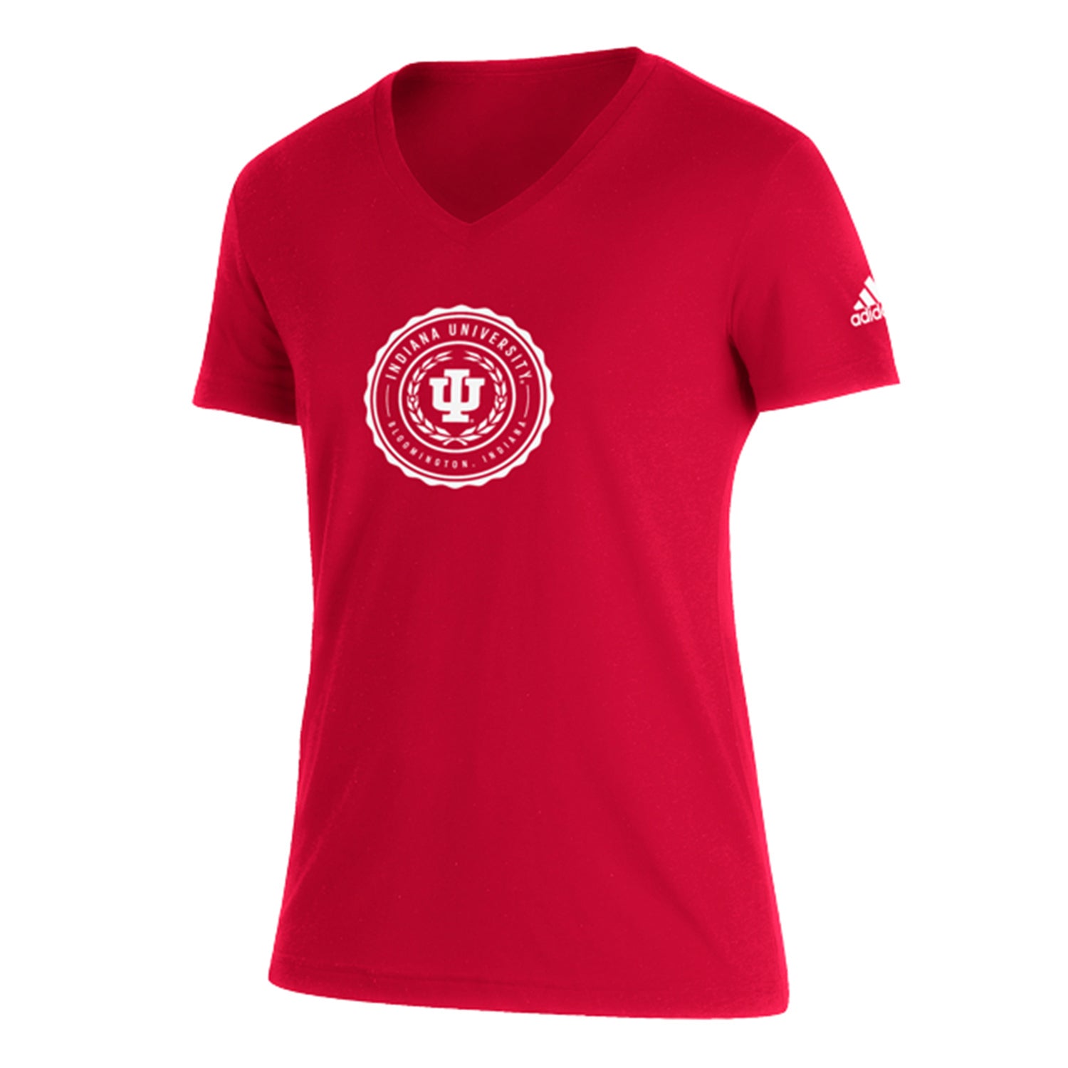 Ladies Indiana Hoosiers Adidas V-Neck Victory Blend T-Shirt - Official ...